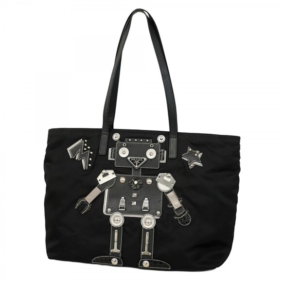 Prada | Bags | Prada Tessuto Robot Tote Bag In Nylon Black Womens ...